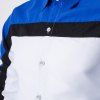 [35% OFF] Fashion Shirt Collar Fitted Three Color Splicing Long Sleeve ...