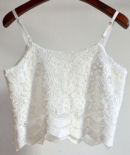 [56 Off] Fashionable Spaghetti Strap Hollow Out Solid Color Womens