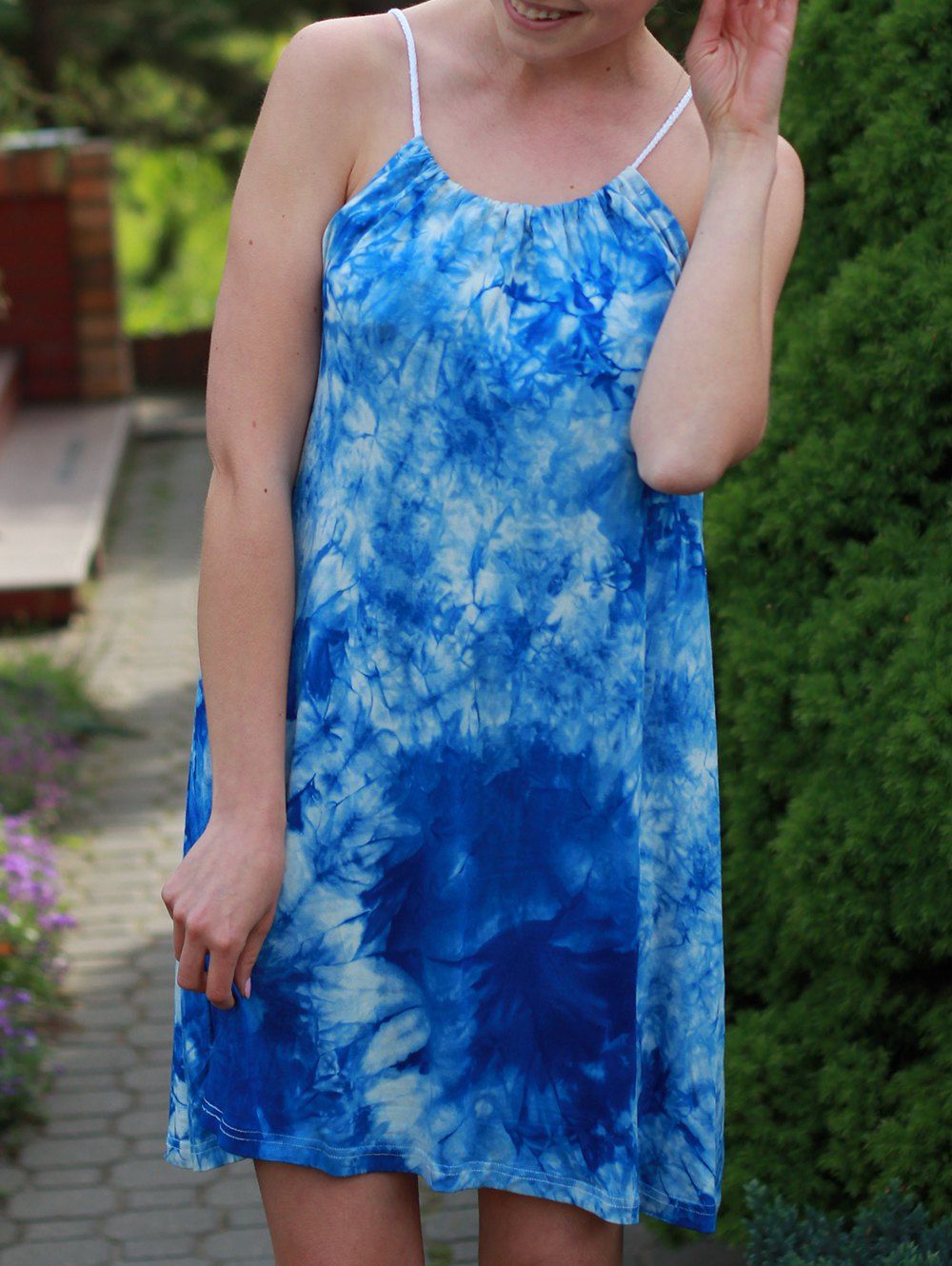 [22 Off] Trendy Spaghetti Strap Sleeveless Tie Dye Womens Dress Rosegal