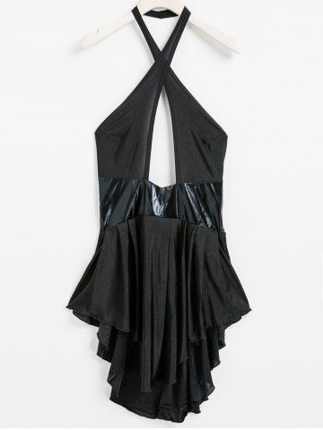 [21% OFF] Backless Asymmetrical Halter Club Dress | Rosegal