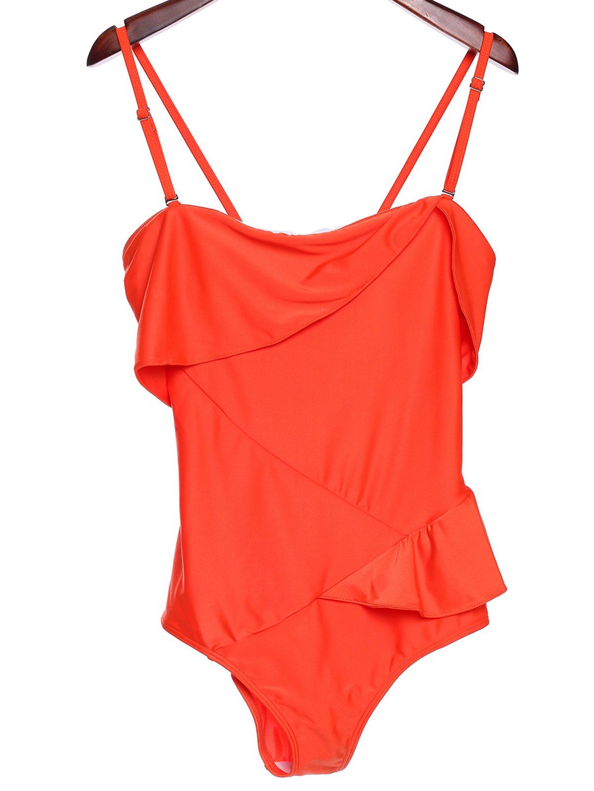 [63 Off] Stylish Spaghetti Strap Spliced Solid Color One Piece Womens