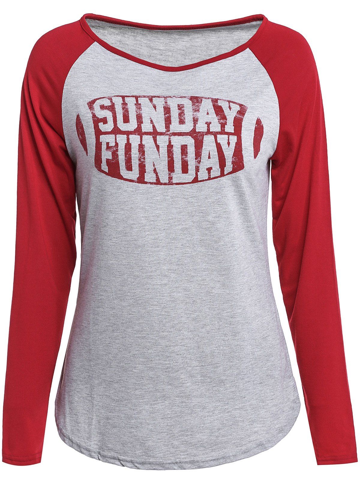 [26 Off] Stylish Boat Neck Raglan Sleeve Letter Print Womens T Shirt