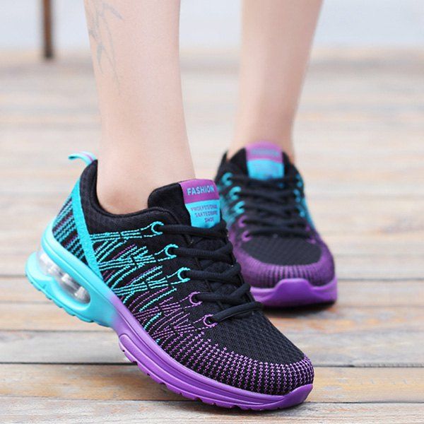 [32 Off] Trendy Multicolour And Air Cushion Design Athletic Shoes For
