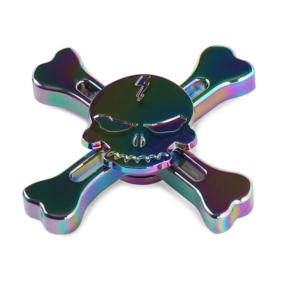 Colormix Skull Finger Gyro Stress Relief Toy Pirates Alloy Fidget ...