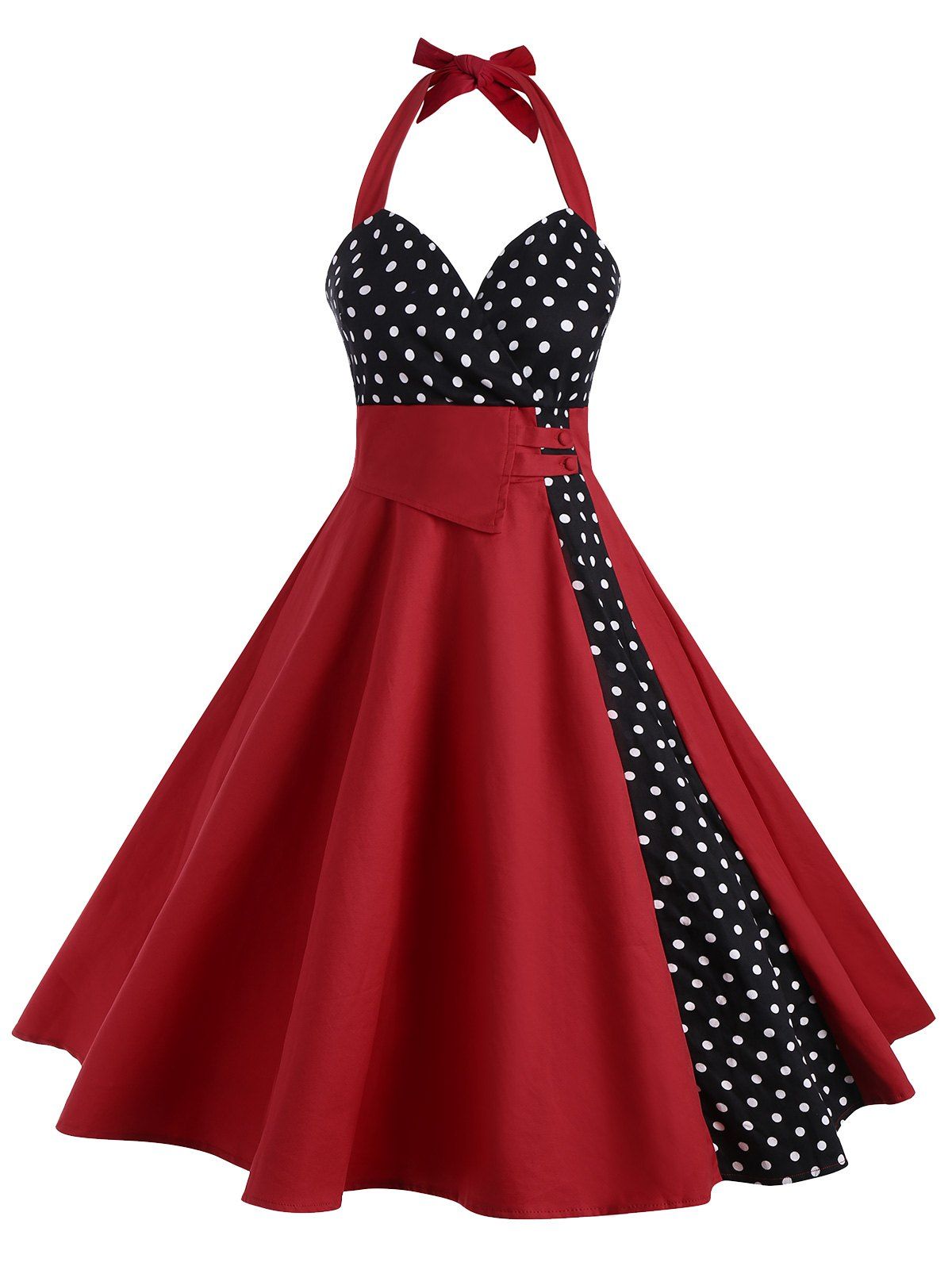 2018 Halter Polka Dot 50s Dress In Red Xl Rosegal 2018 Halter Polka Dot 50s Dress In Red Xl Rosegal