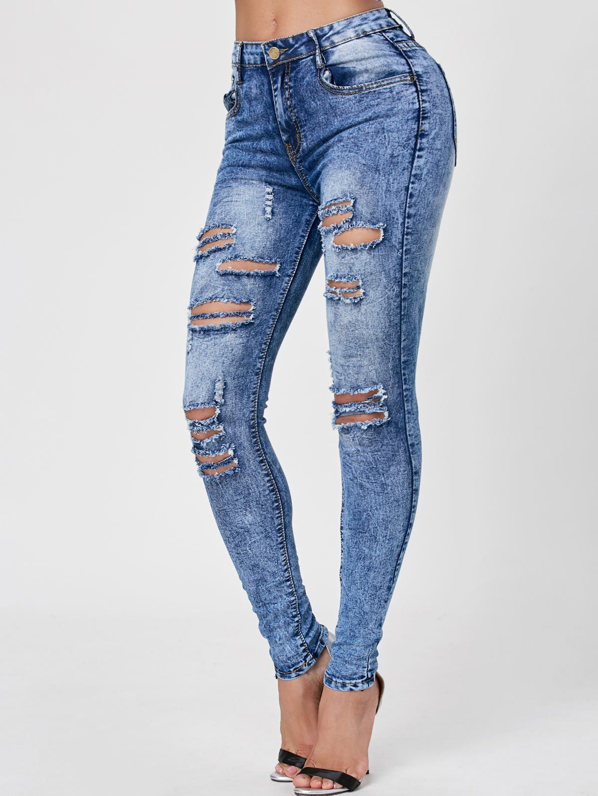 79 OFF Skiny Acid Wash Ripped Jeans Rosegal 79 OFF Skiny Acid Wash Ripped Jeans Rosegal