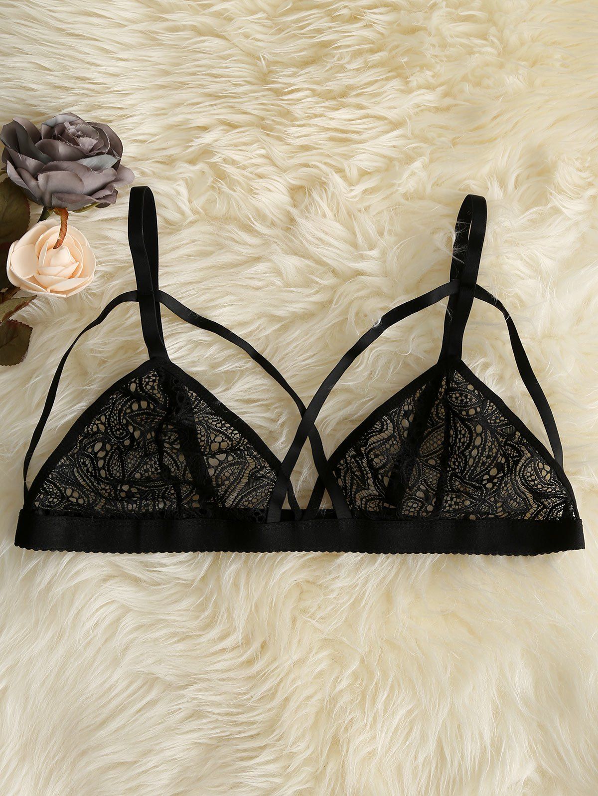 [65 Off] Criss Cross Front Lace Bralette Rosegal