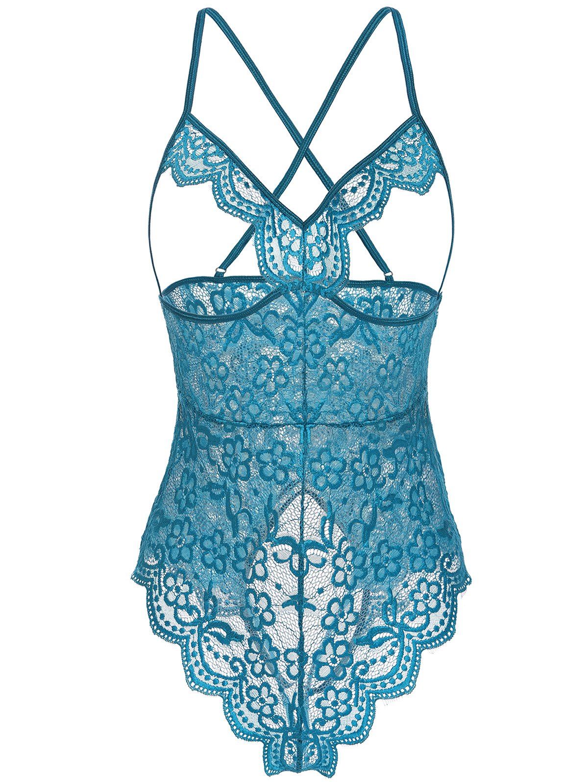 31 Off Floral Lace Open Cup Cut Out Teddy Rosegal