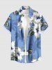 Coconut Tree Hibiscus Flower Leaf Print Plus Size Matching Hawaii Beach ...