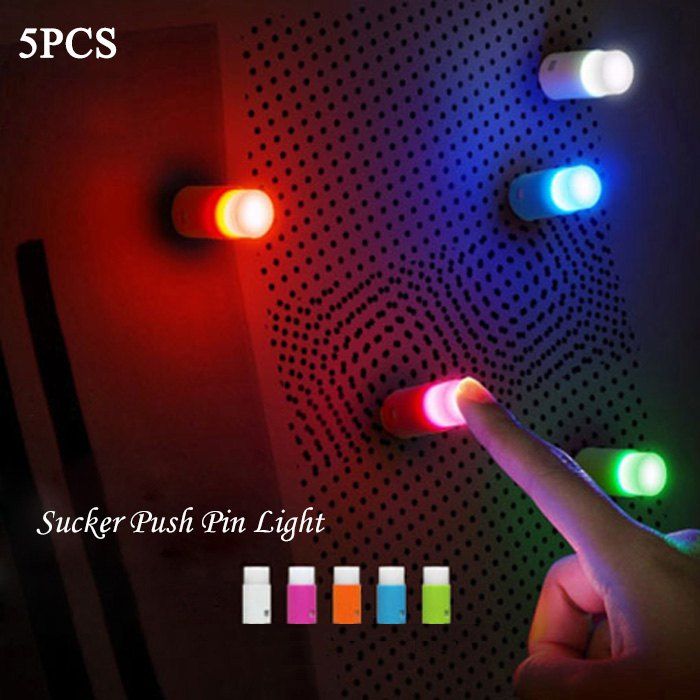 Random Color 5pcs Small Push Pin Light Multi-functional Colorful Led ...